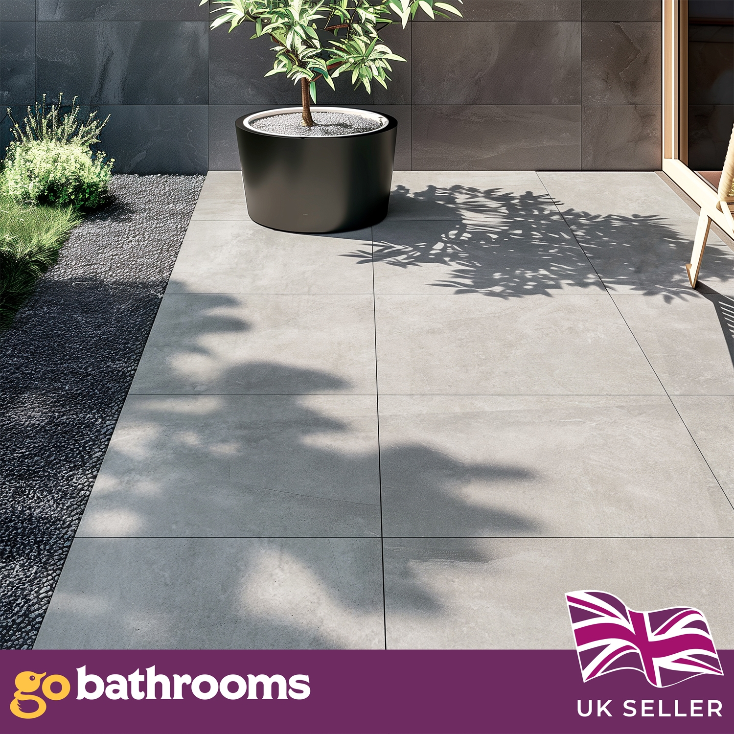 Porcelain Paving Slabs Light Grey Outdoor Patio Garden Tiles R11 Anti ...