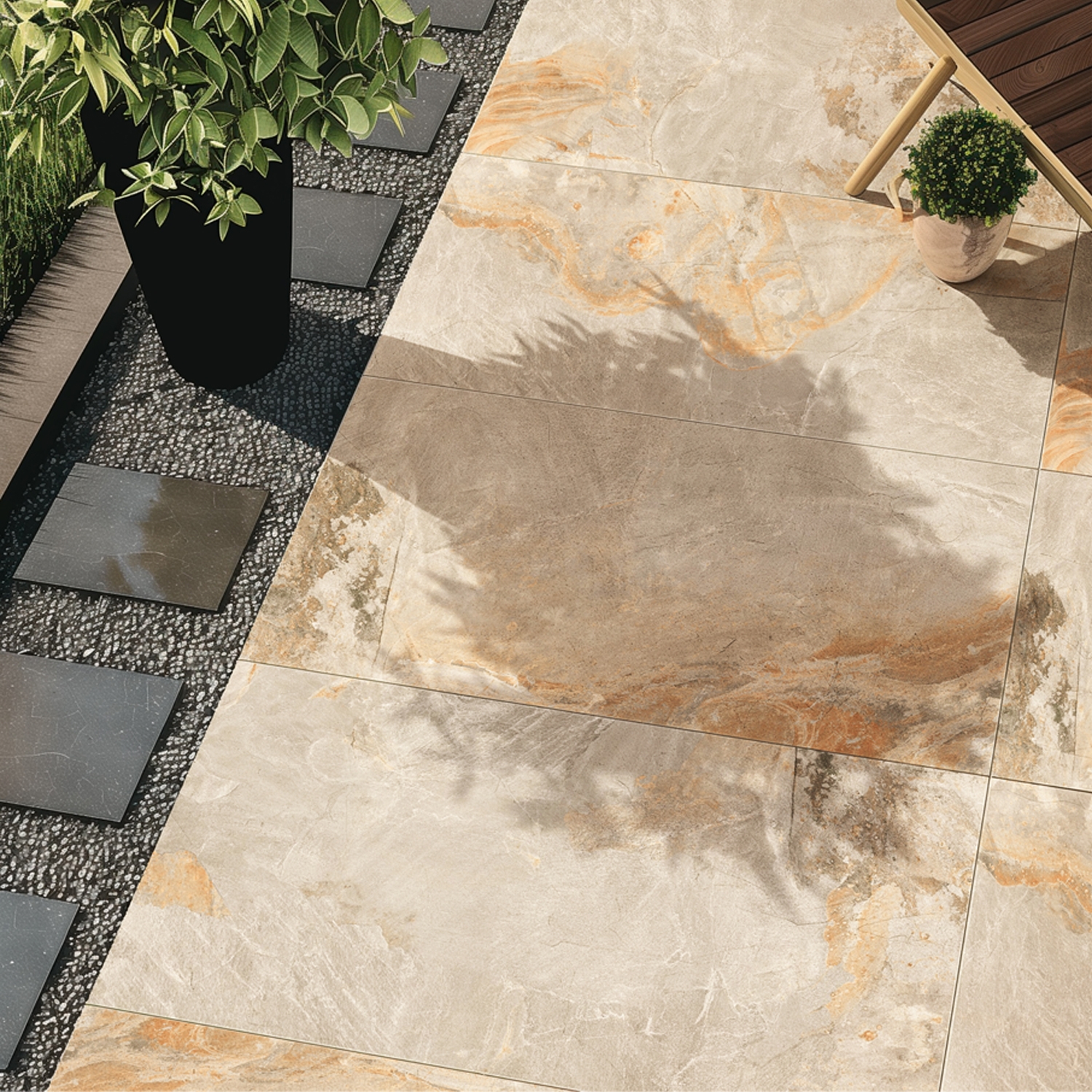 Laredo Outdoor Garden Tile Flooring Beige Paver Slab Porcelain Patio ...