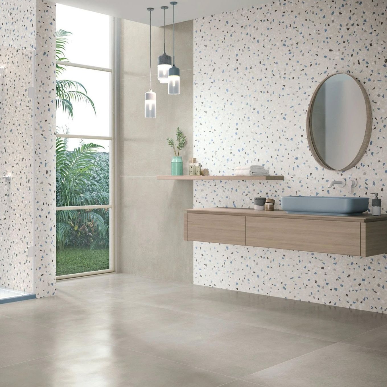 Terrazzo Style Porcelain Wall and Floor Tiles Large Kitchen Tile 100cm ...