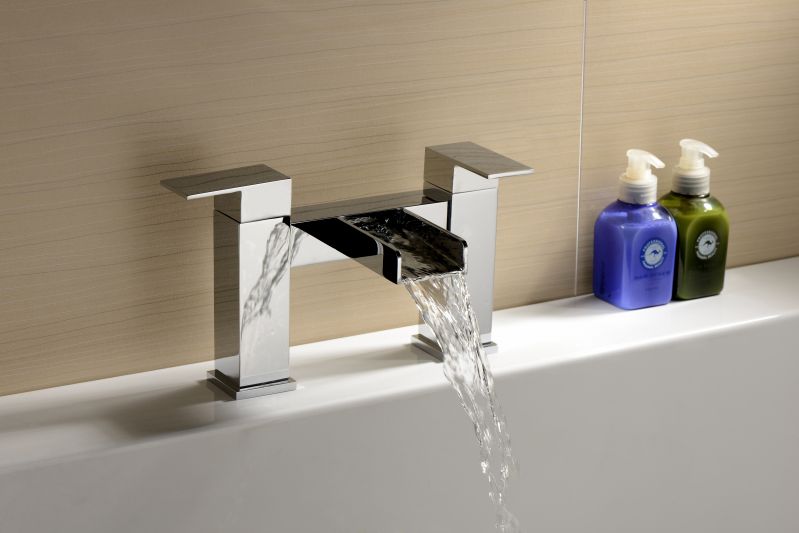 Calcot Chrome Square Waterfall Bathroom Taps Mono Bath Filler Shower | eBay