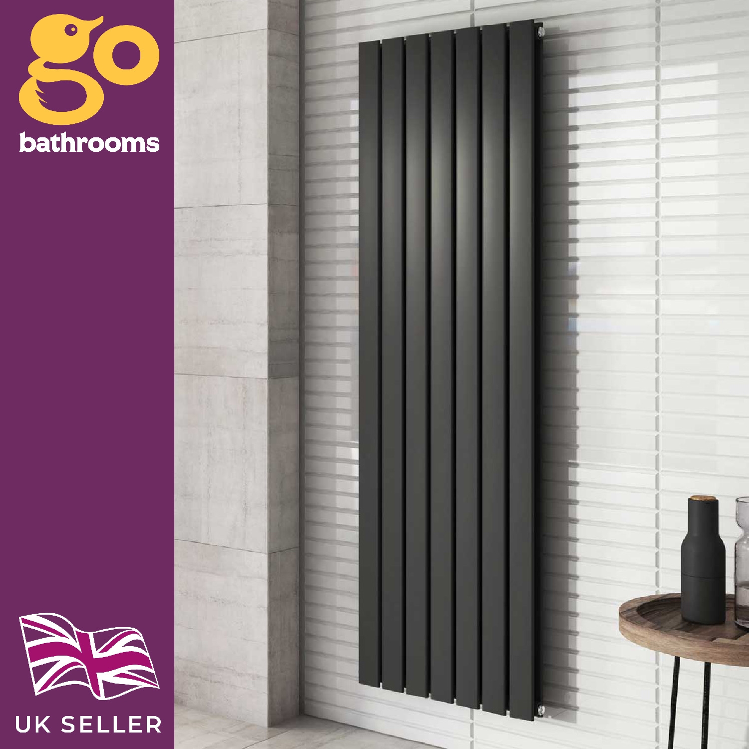 Anthracite Designer Pinta Radiator Vertical Horizontal Flat Panel ...