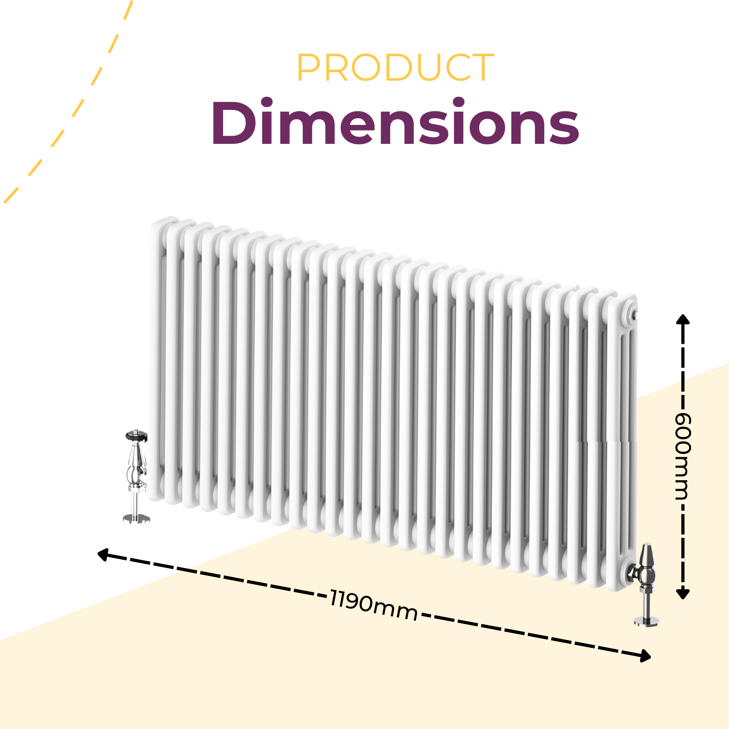 Traditional 3 Column Radiator Cast Iron Style Vertical Heating ...