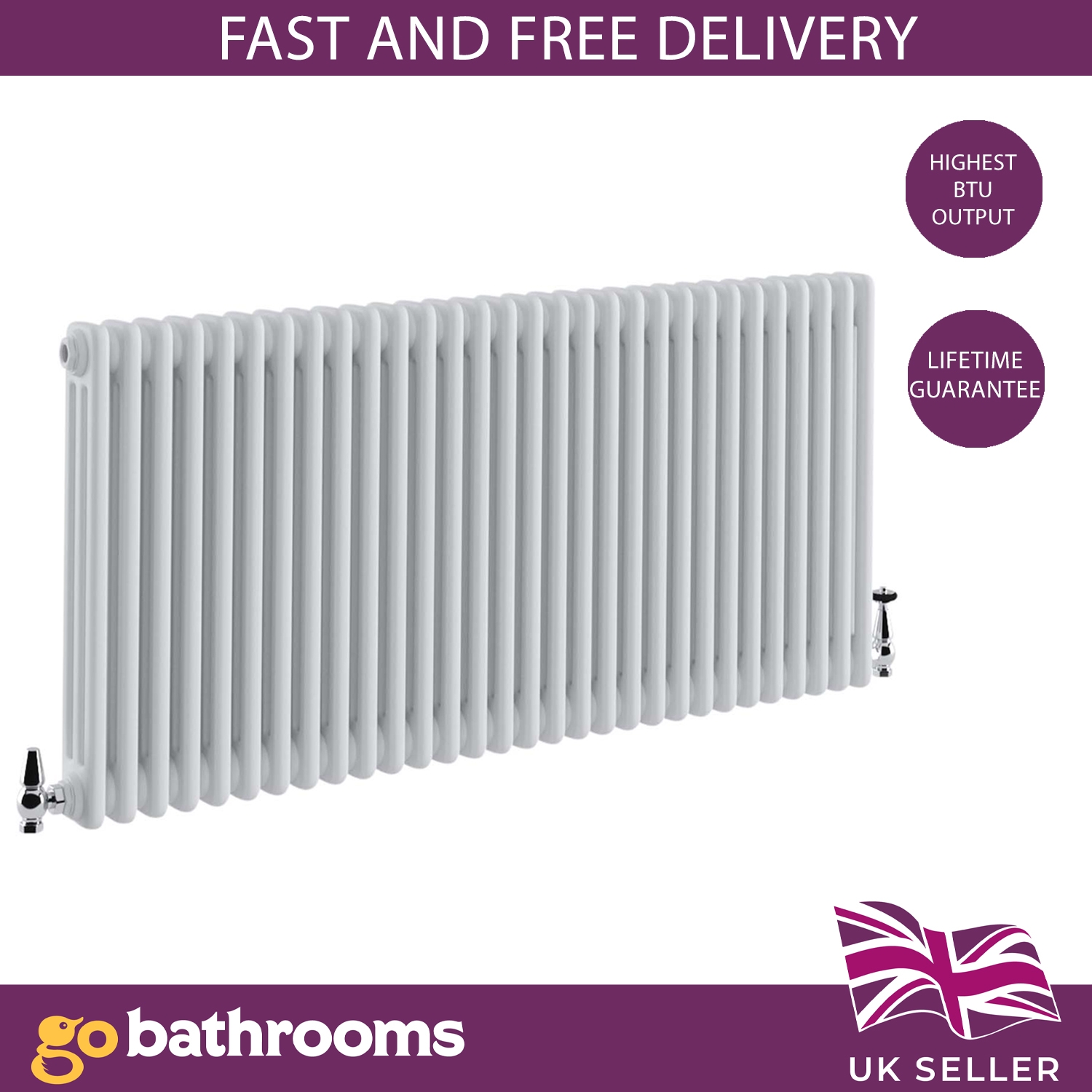 Traditional 3 Column Radiator Cast Iron Style Vertical Heating ...