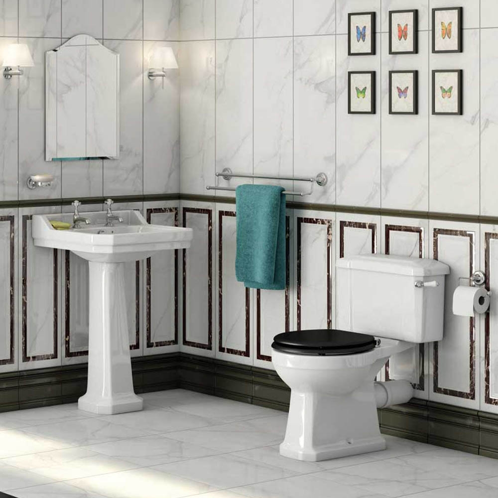 Traditional Bathroom Suite Basin & Pedestal Toilet Pan WC Cloakroom ...