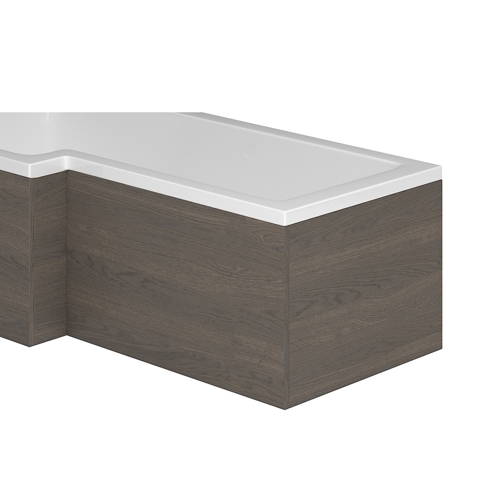 L Shape White Brown Grey Wood Effect Easy Fit Bath Front End Panel 1690 ...