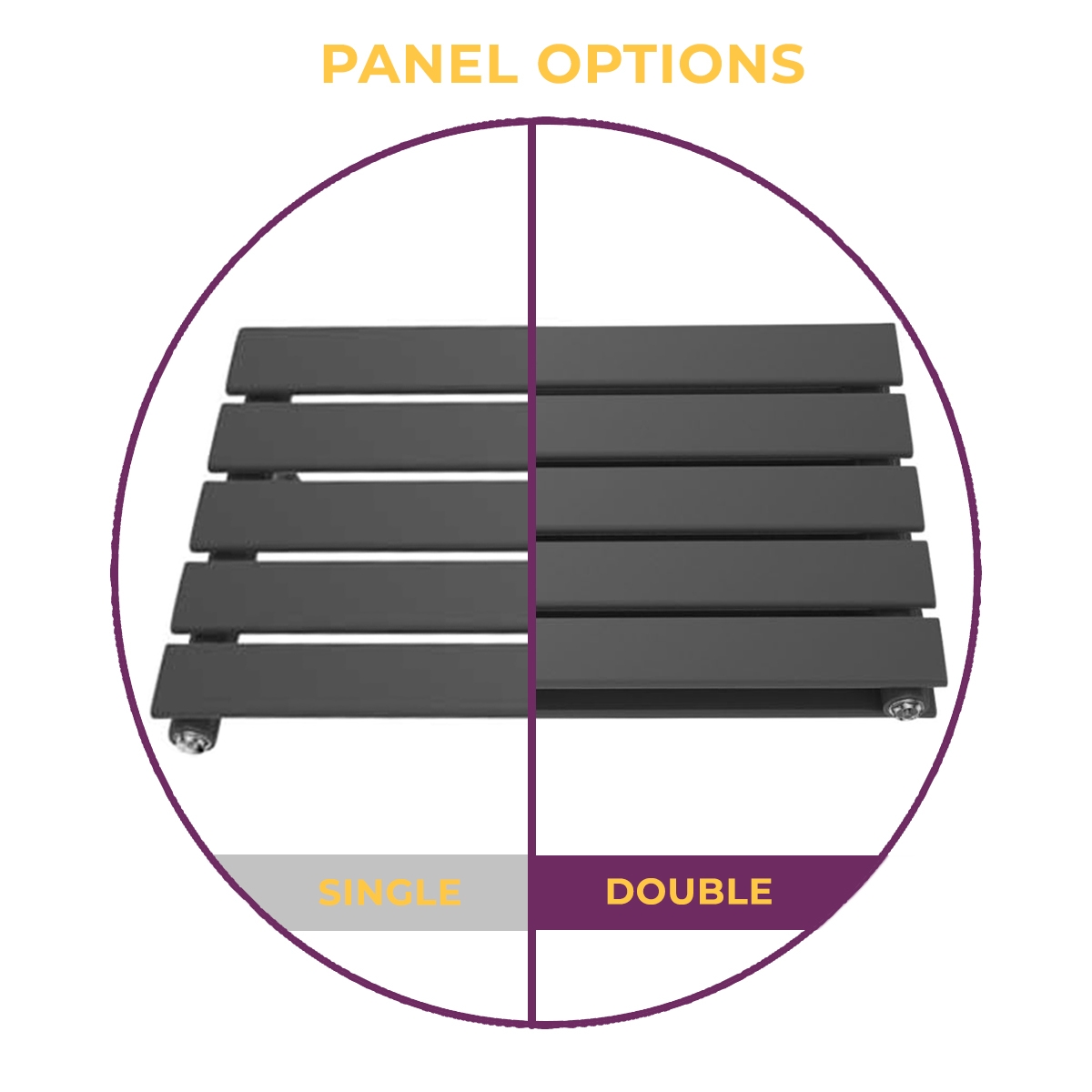 Anthracite White Designer Pinta Radiator Vertical Horizontal Flat Panel ...