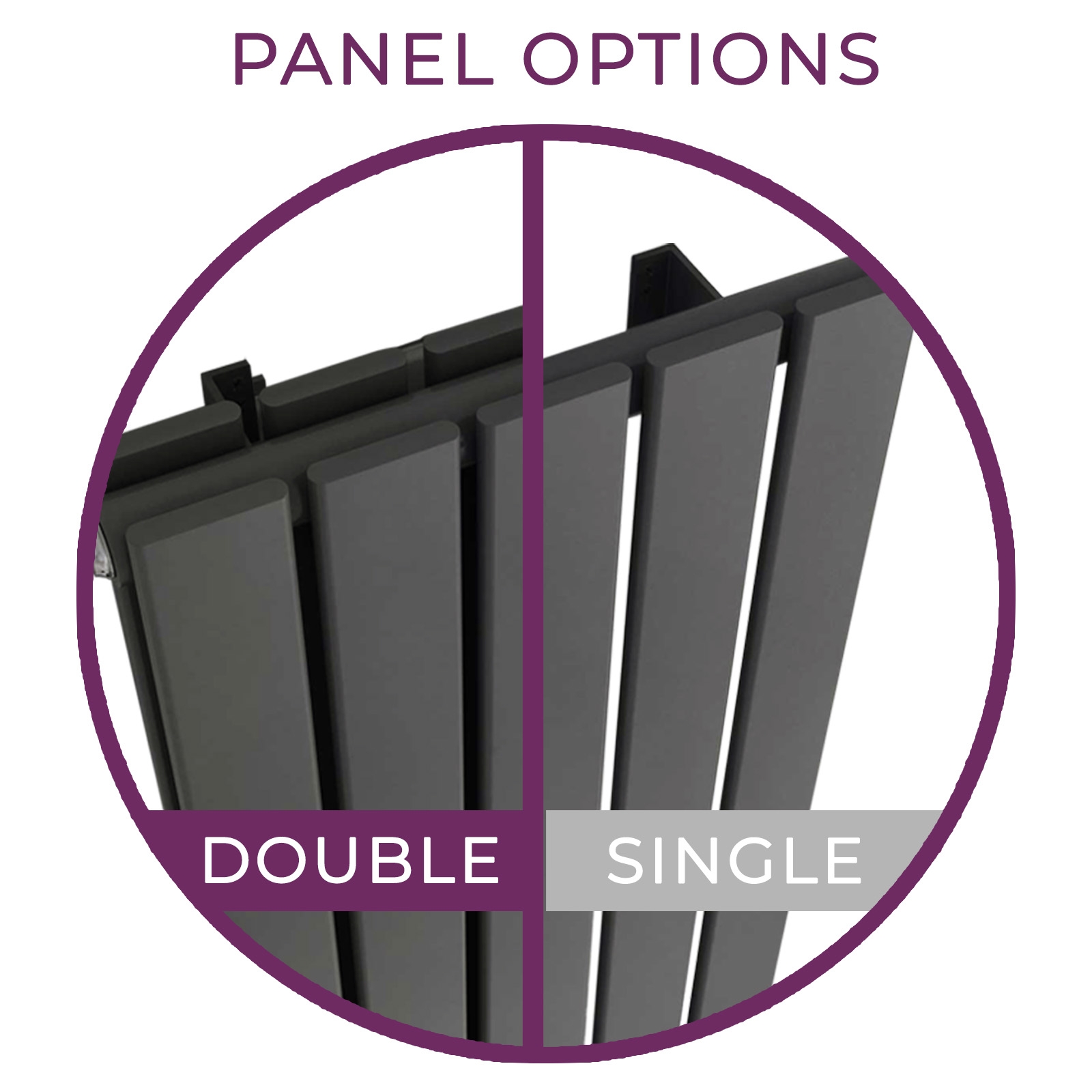 Horizontal Designer Radiator Flat Panel Column Central Heating White ...