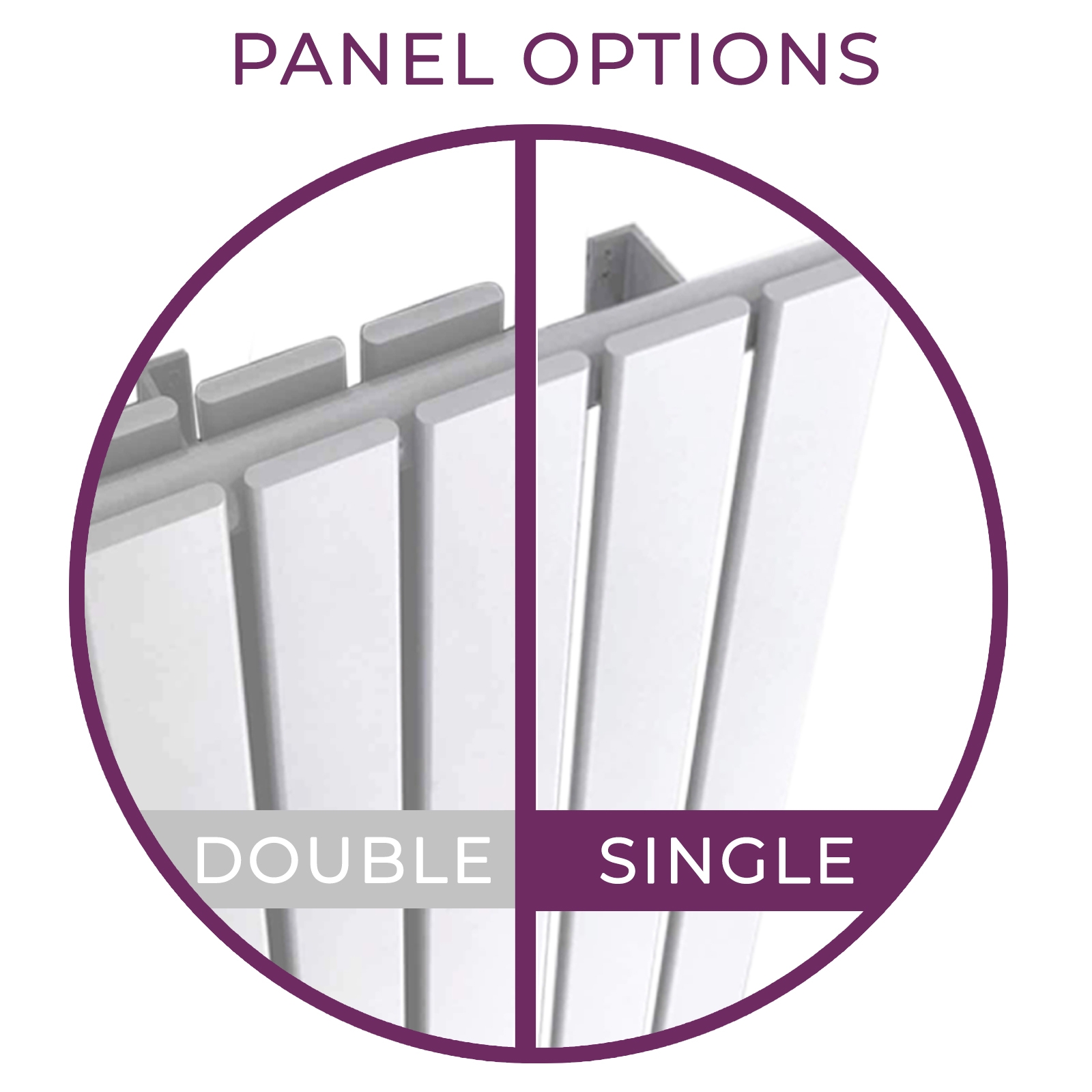 Horizontal Designer Radiator Flat Panel Column Central Heating White ...